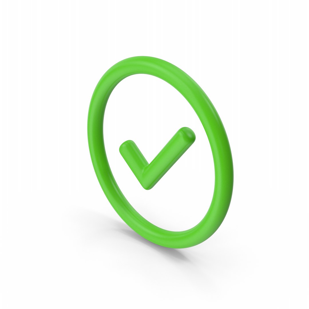 Green Checkmark 3D - TurboSquid 2069511