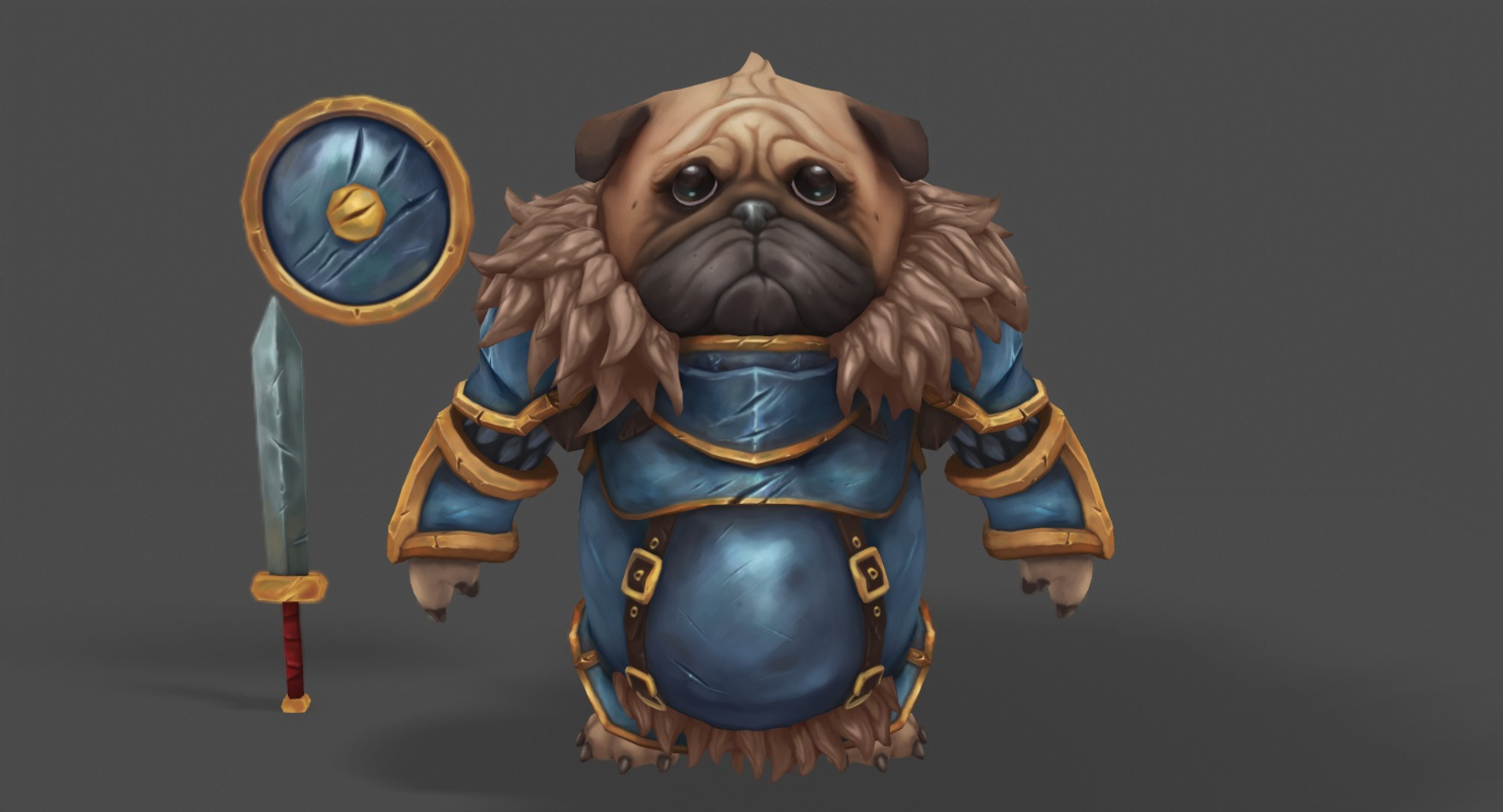 3D Fantasy Hand Painted Pug Model - TurboSquid 1182104