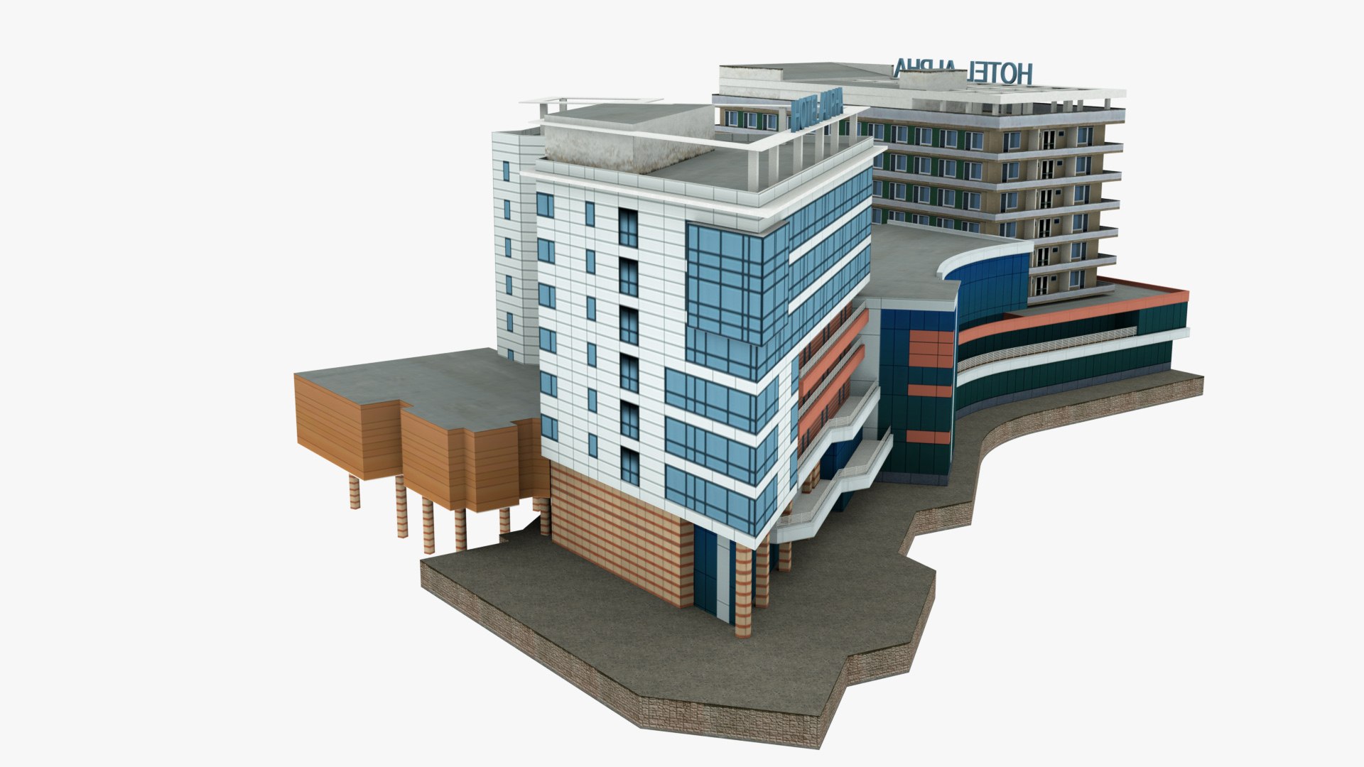 3D Hotel Alpha Building - TurboSquid 1480473