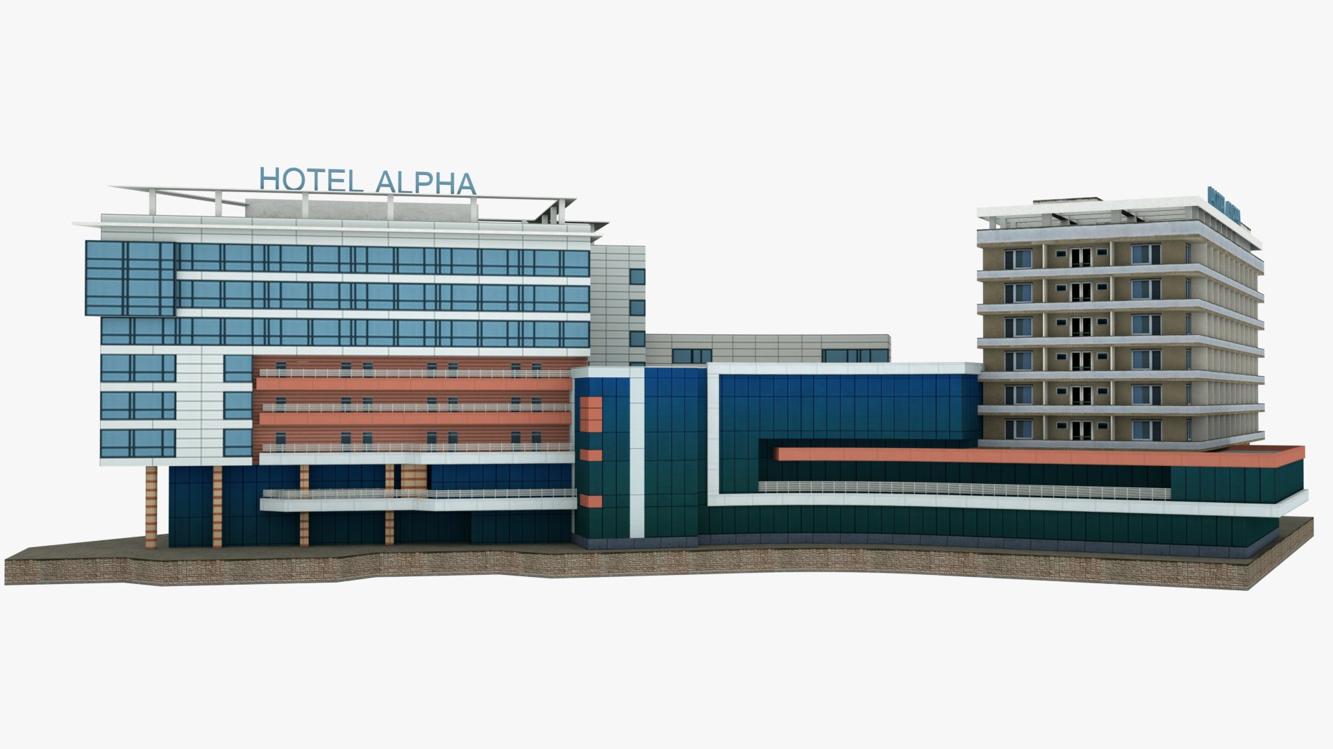 3D Hotel Alpha Building - TurboSquid 1480473