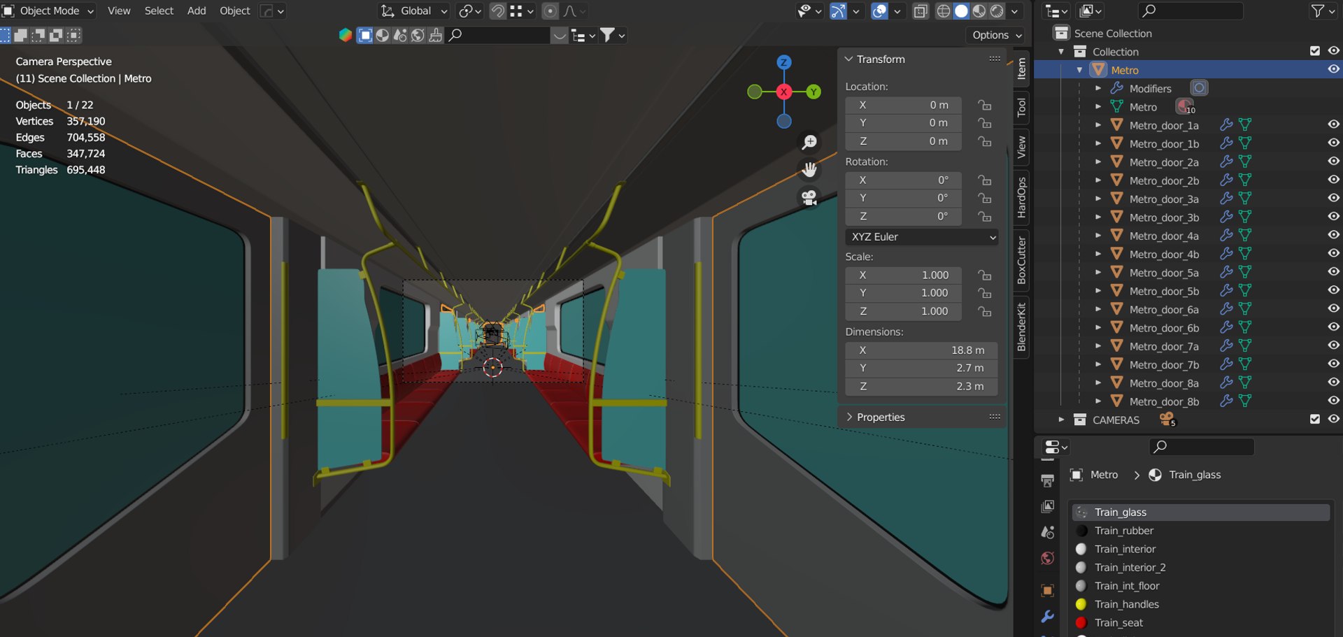 3D Subway Car Interior Model - TurboSquid 1952488