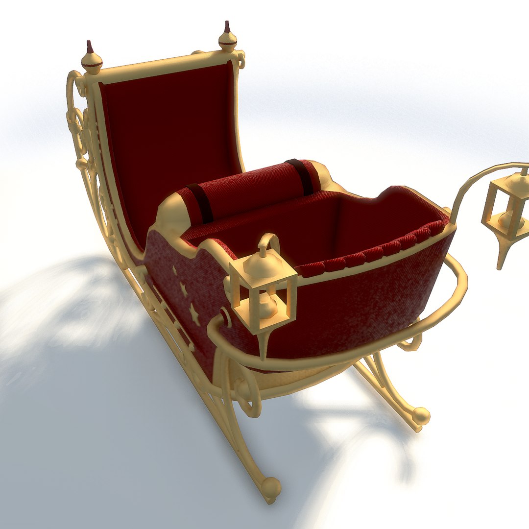 Santa Claus Sleigh Christmas 3d Model