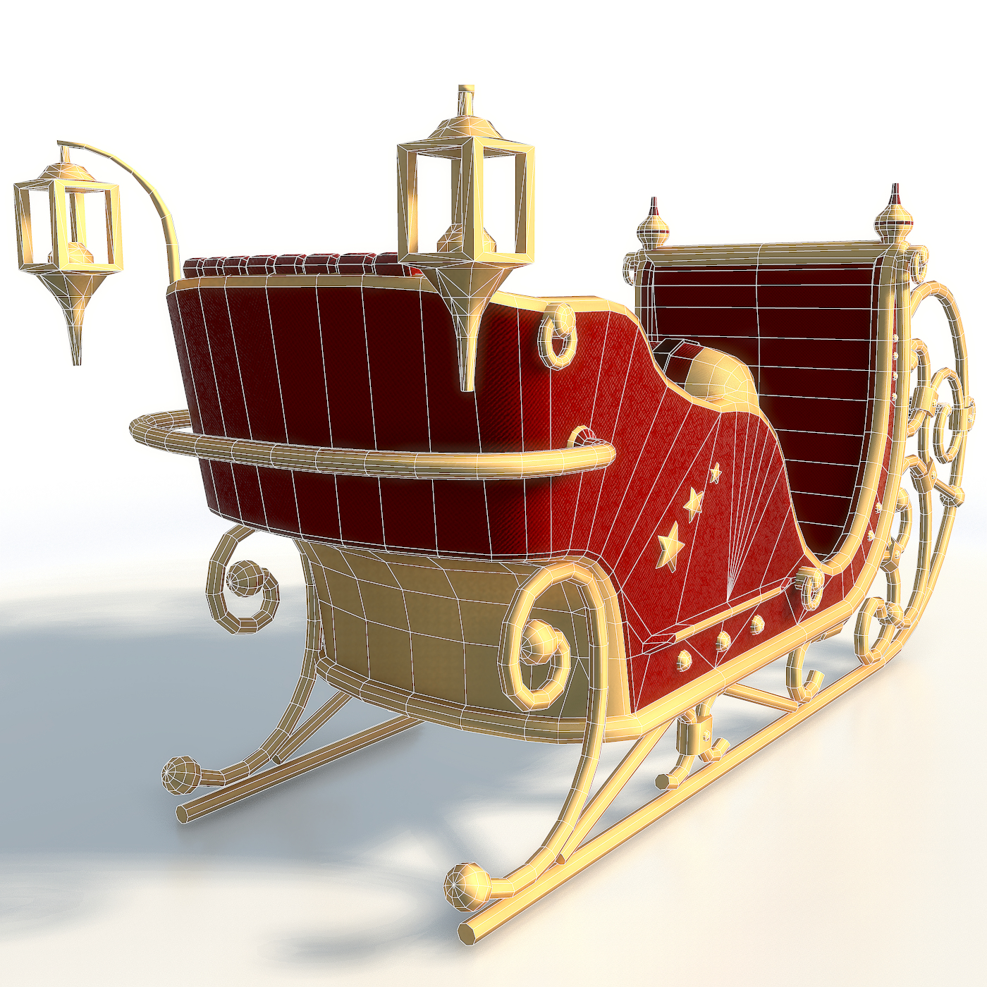 santa claus sleigh christmas 3d model