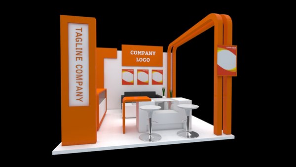 3D model modern booth 3x3 - TurboSquid 1383513