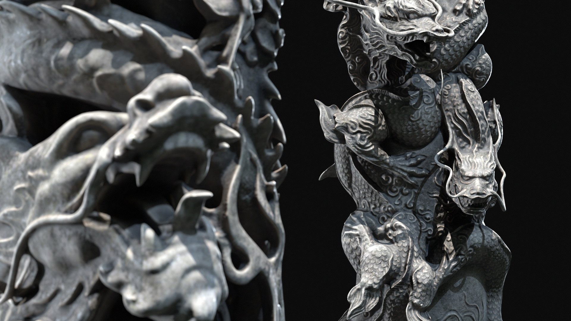 Dragon Columns Model - TurboSquid 2286592