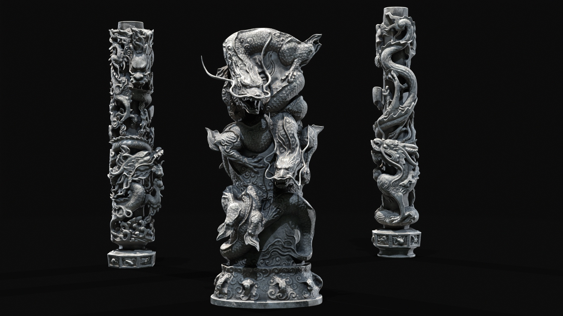 Dragon Columns Model - TurboSquid 2286592