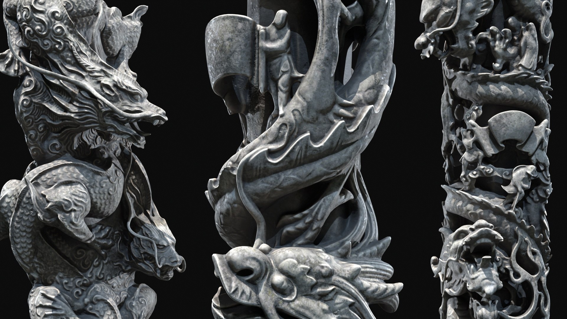 Dragon Columns Model - TurboSquid 2286592
