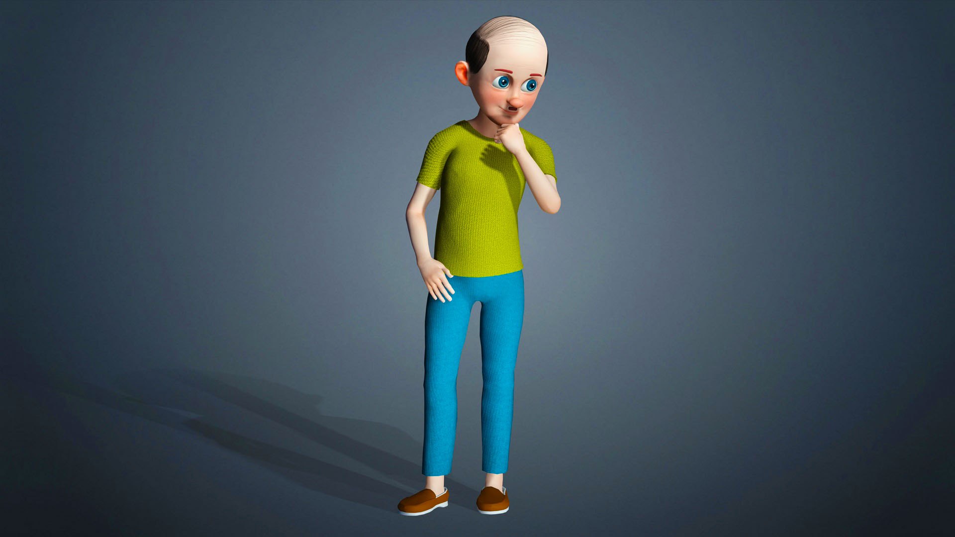 Cartoon Old Man Rigged Character - Comic Model - TurboSquid 1854054