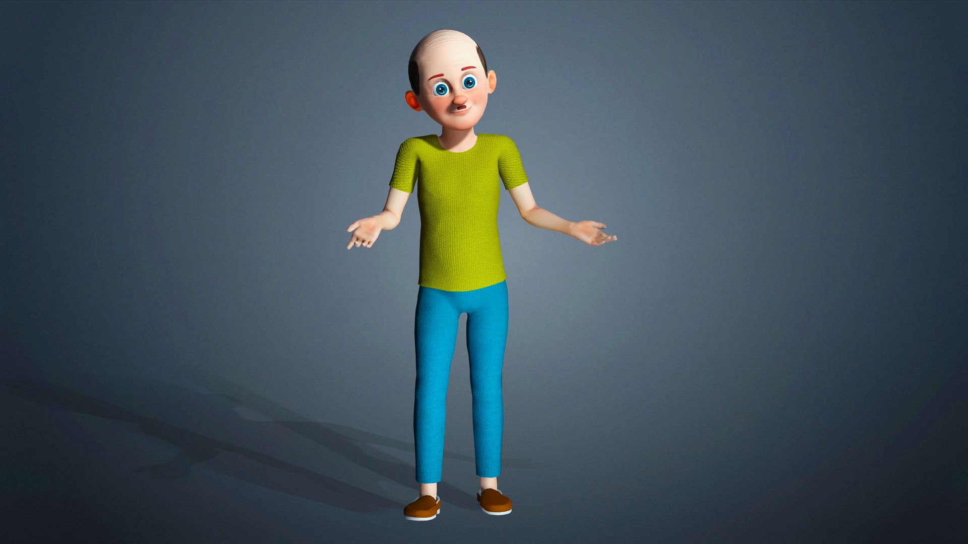 Cartoon Old Man Rigged Character - Comic Model - TurboSquid 1854054