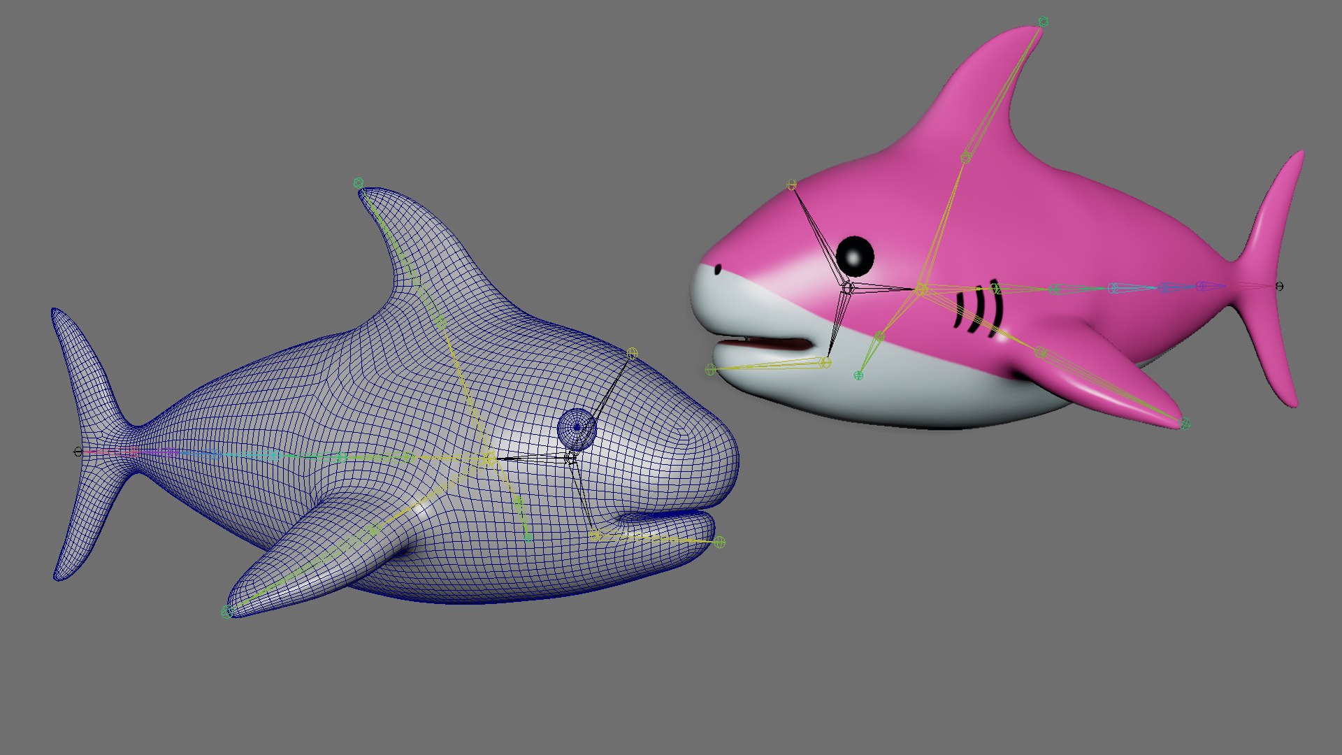 3D Cartoon Little Shark Pink 3D Model - High-Quality Animated Model ...