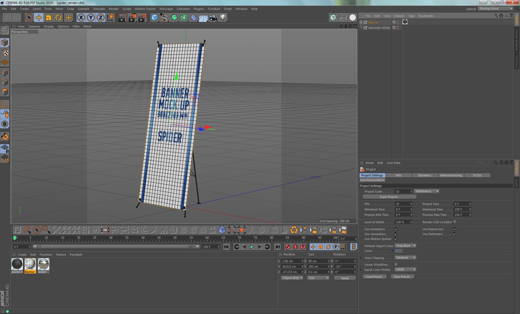 3d model x-banner advertising
