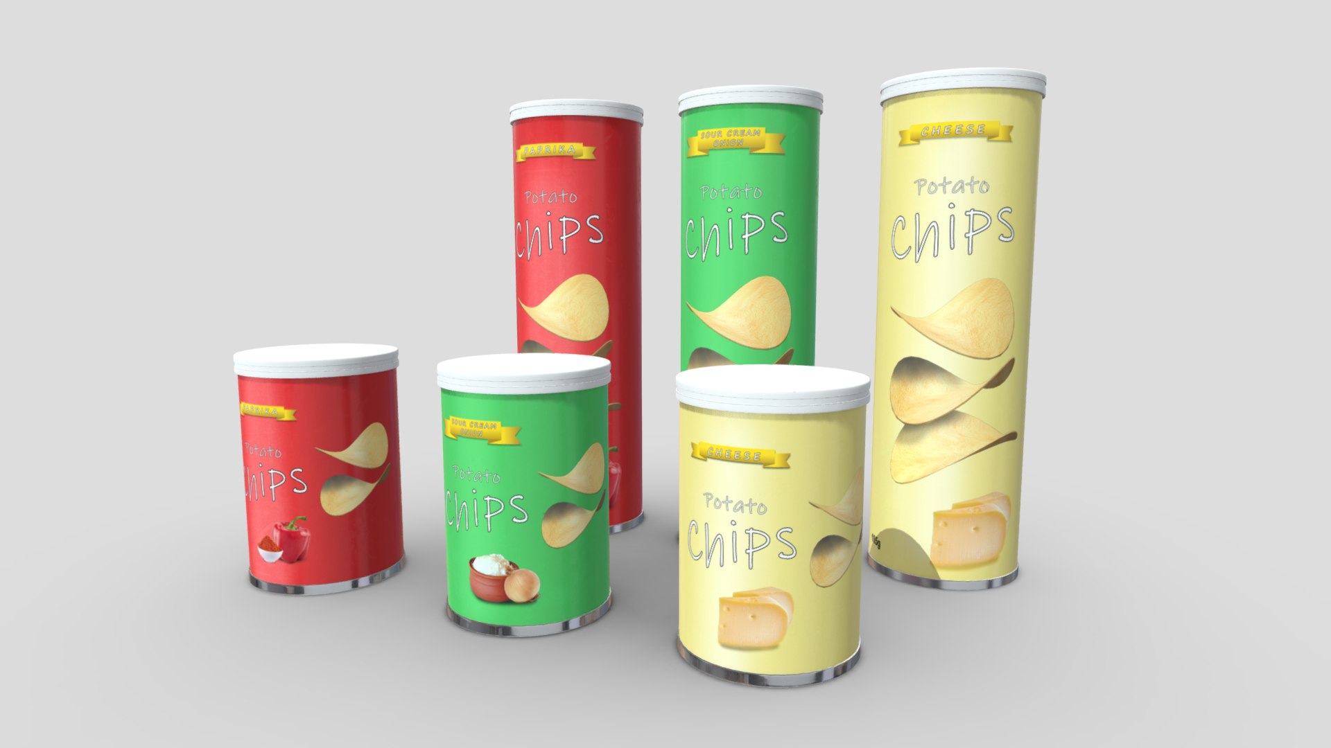 3D model Potato Chips Tube Pack - TurboSquid 2167131