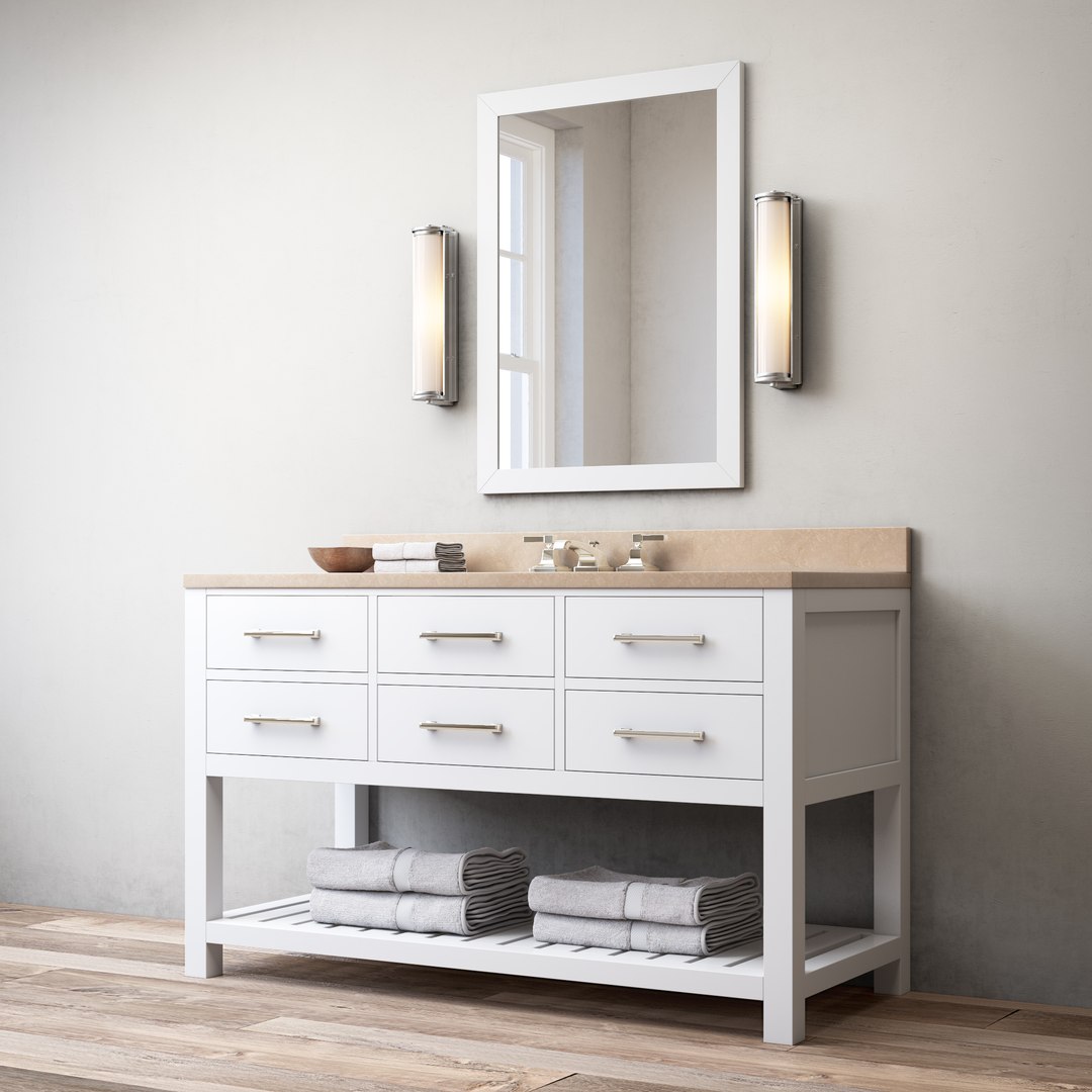 3d Model Hutton Single Extra-wide Washstand