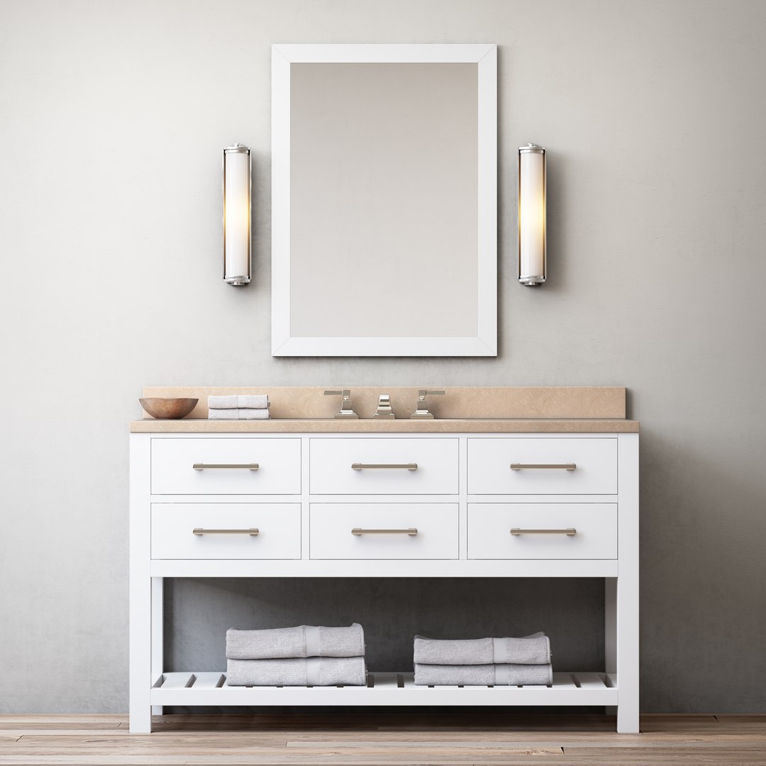 3d Model Hutton Single Extra-wide Washstand