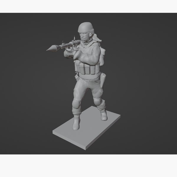Figure of a soldier with RPG STL 3D model - TurboSquid 1951548