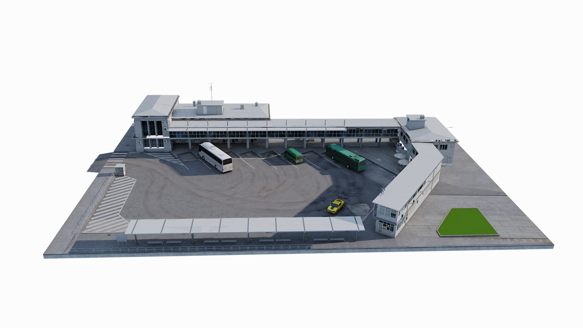 3D Bus Station - TurboSquid 2179608