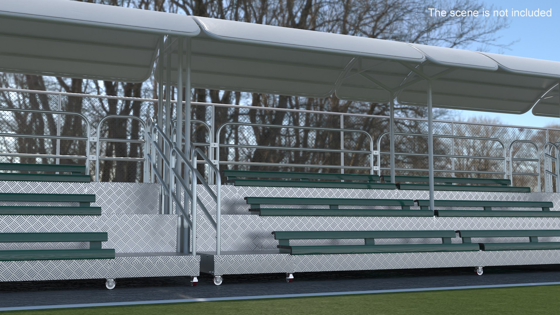 3D Outdoor Movable Grandstand with Canopy Roof - TurboSquid 1975157