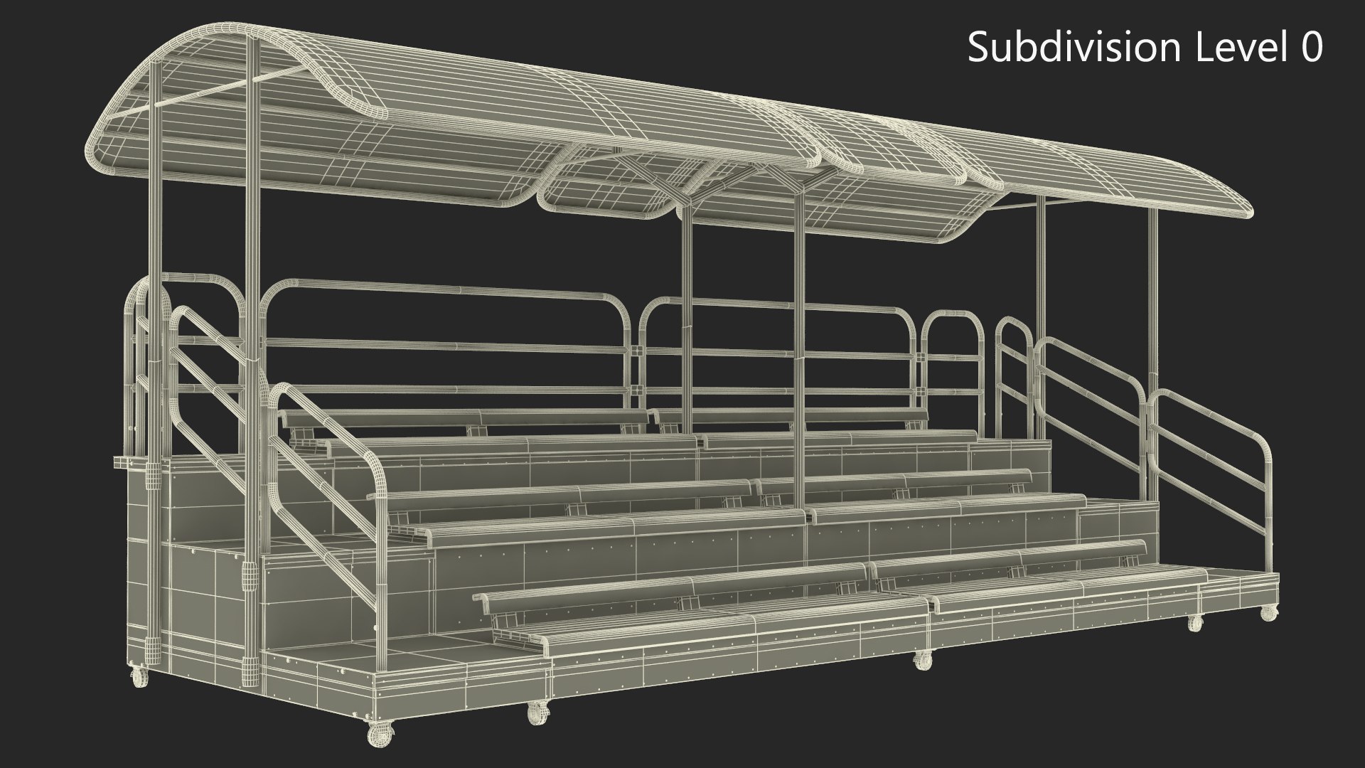 3D Outdoor Movable Grandstand with Canopy Roof - TurboSquid 1975157