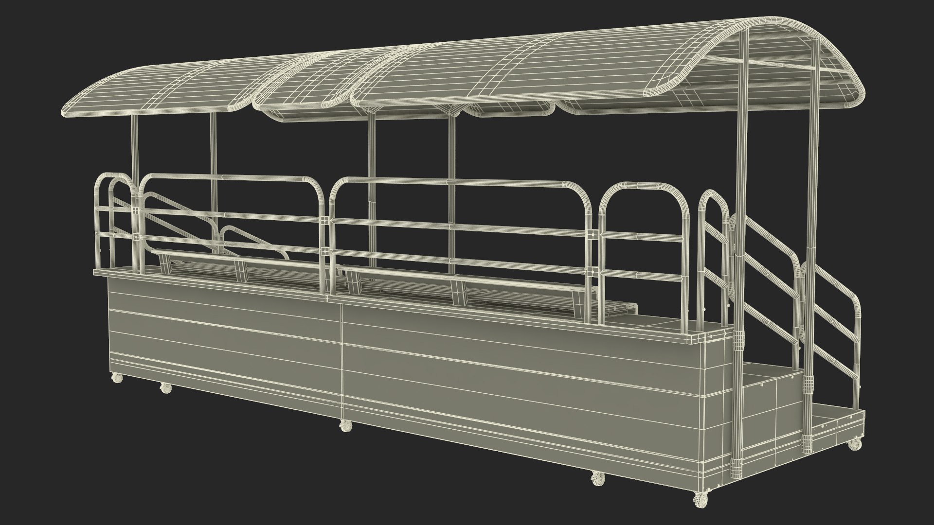 3D Outdoor Movable Grandstand with Canopy Roof - TurboSquid 1975157