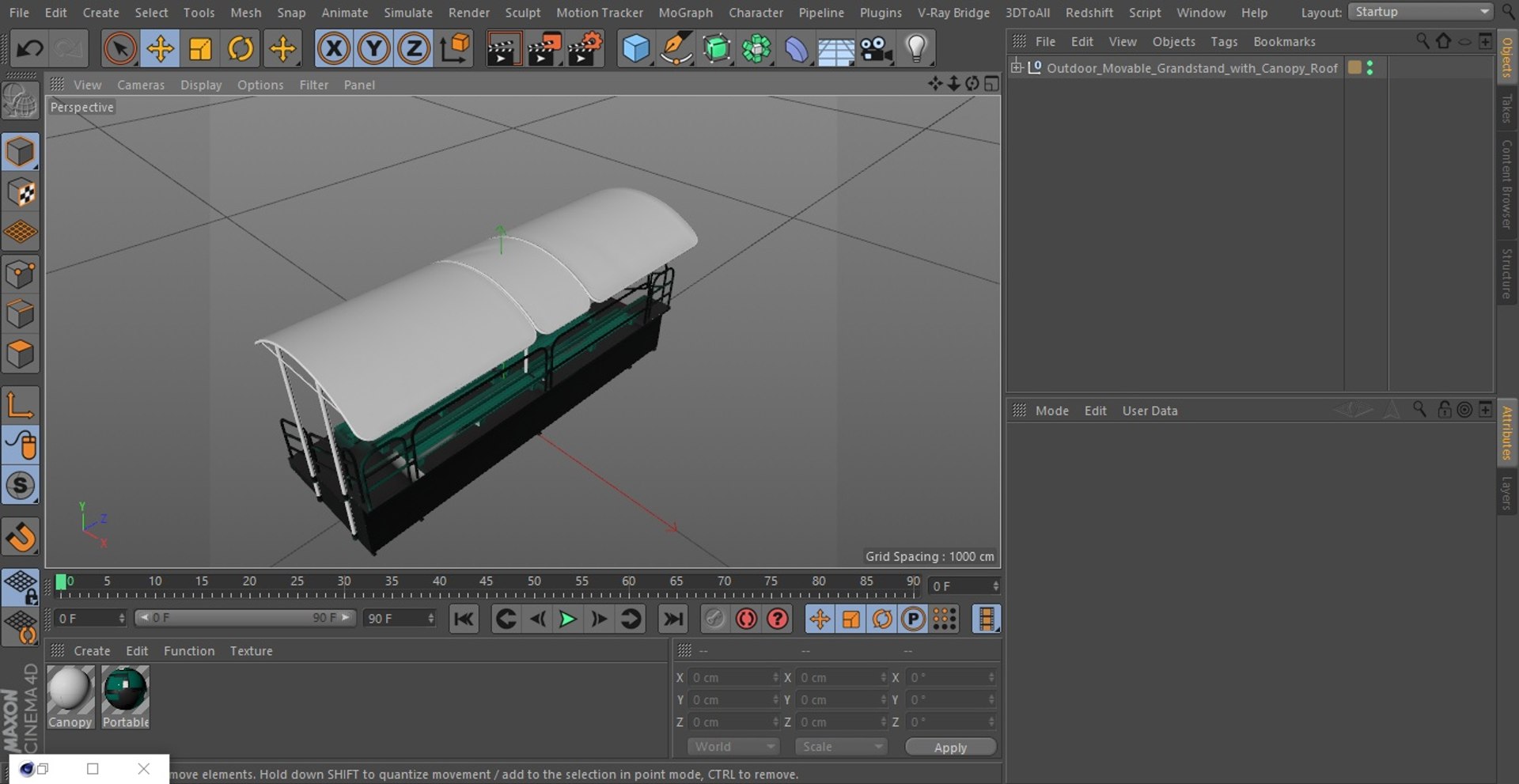 3D Outdoor Movable Grandstand with Canopy Roof - TurboSquid 1975157
