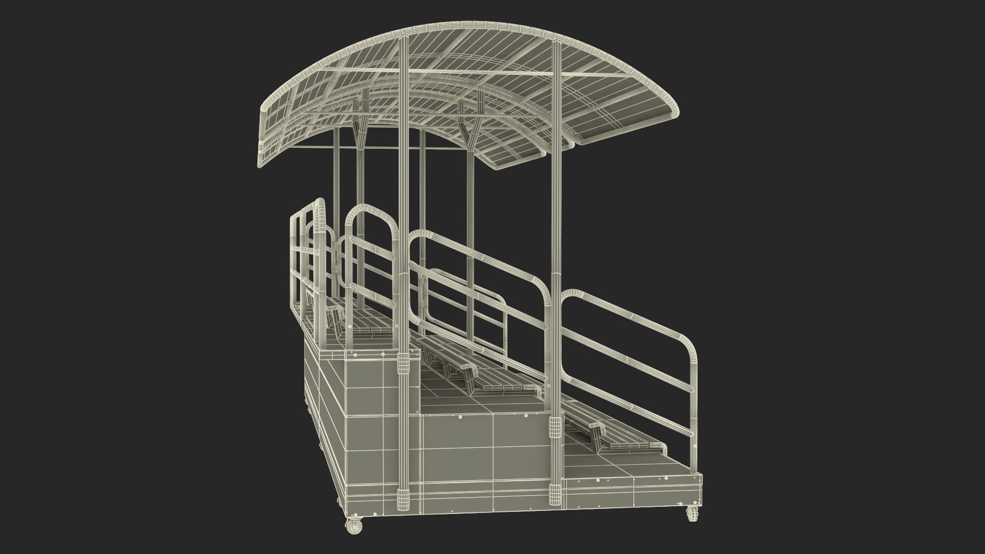 3D Outdoor Movable Grandstand with Canopy Roof - TurboSquid 1975157