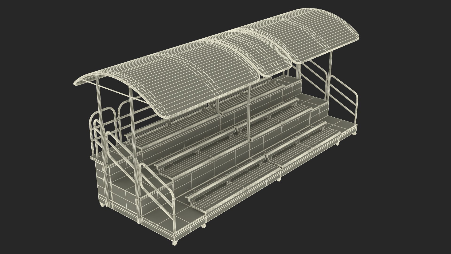 3D Outdoor Movable Grandstand with Canopy Roof - TurboSquid 1975157