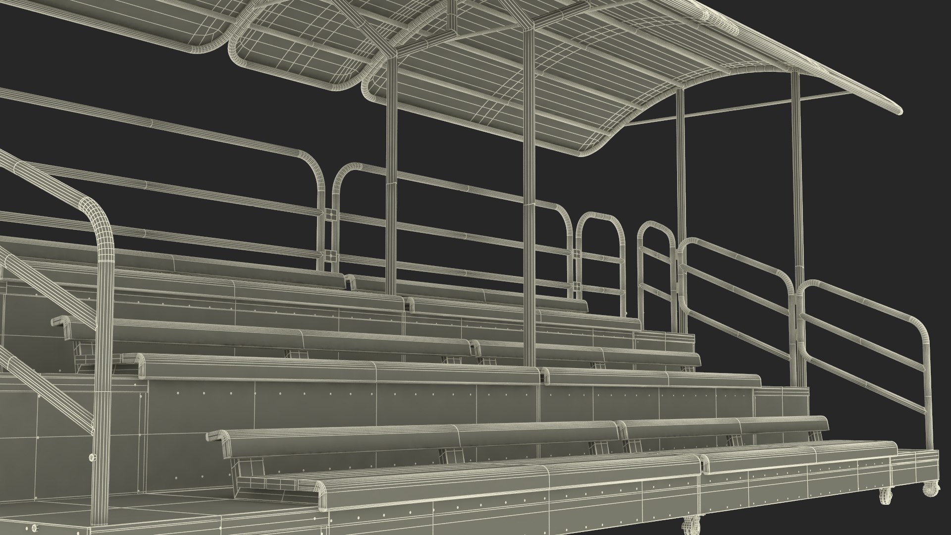 3D Outdoor Movable Grandstand with Canopy Roof - TurboSquid 1975157