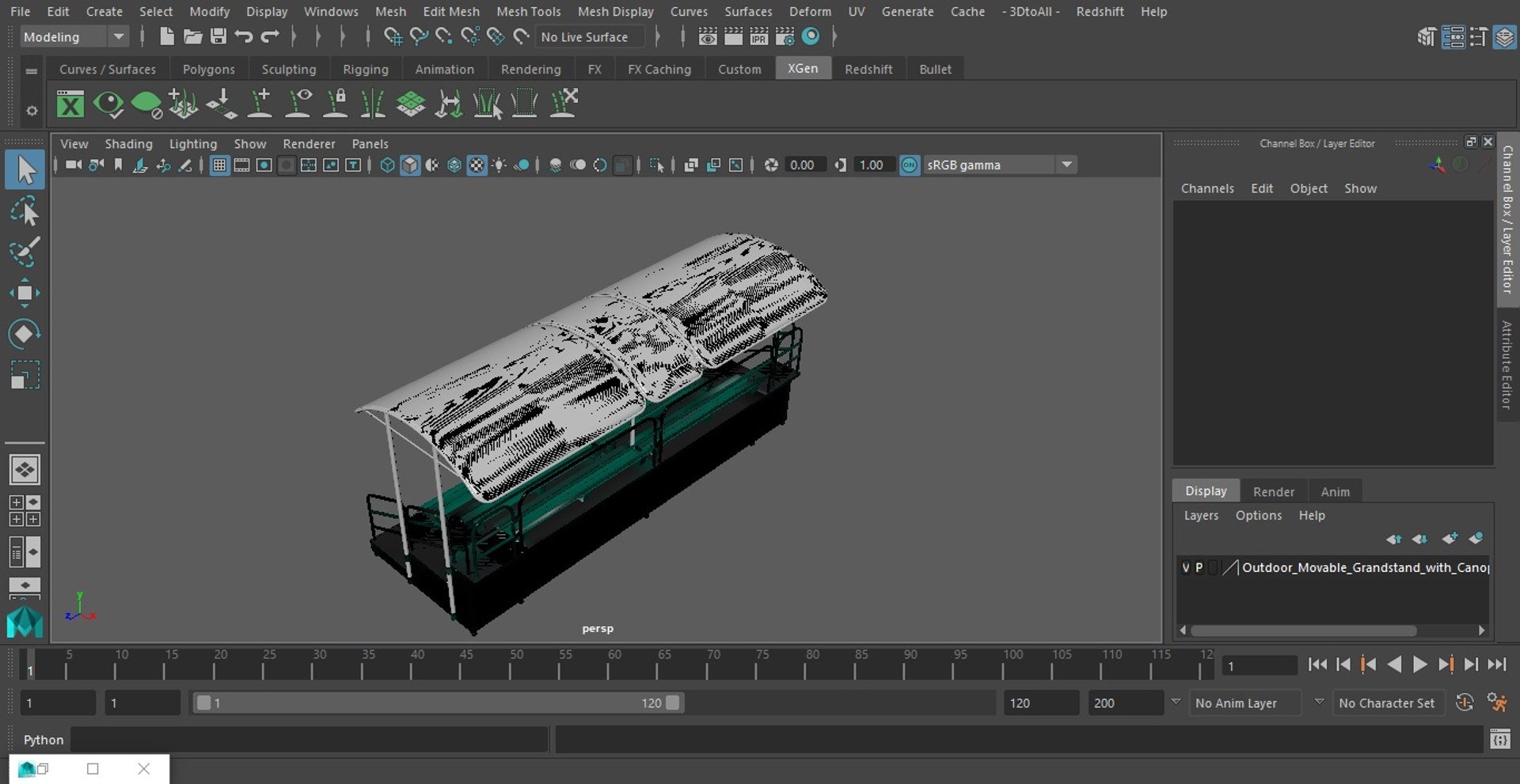 3D Outdoor Movable Grandstand with Canopy Roof - TurboSquid 1975157