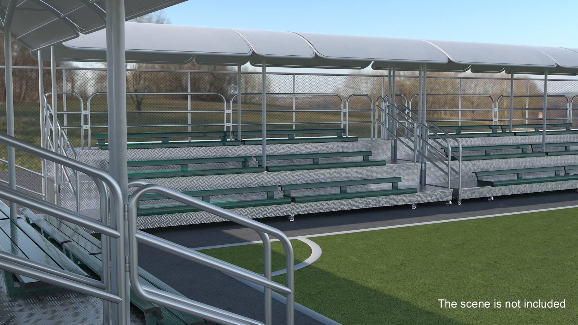 3D Outdoor Movable Grandstand with Canopy Roof - TurboSquid 1975157