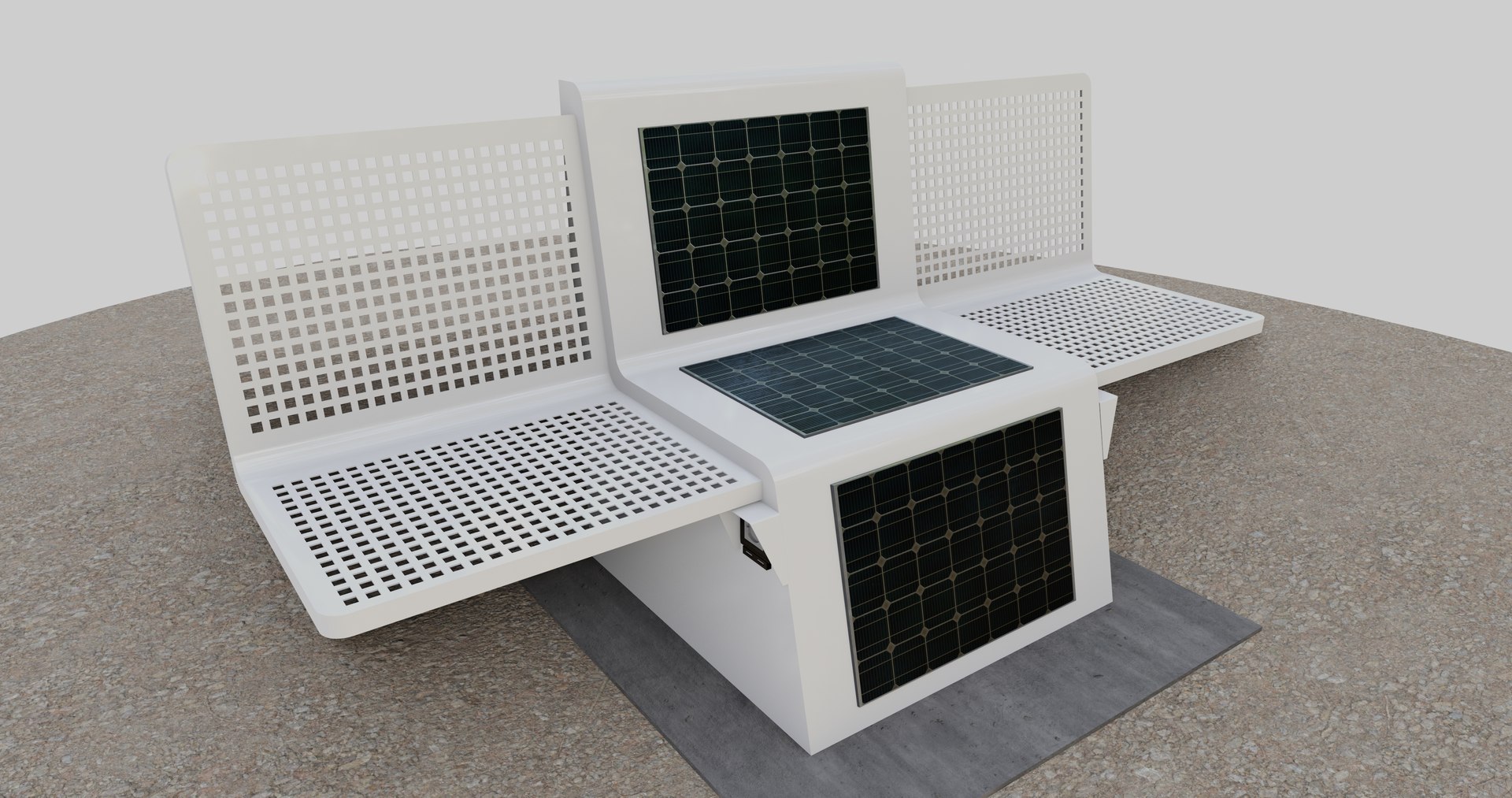 3D Solar Bench White - TurboSquid 2062787