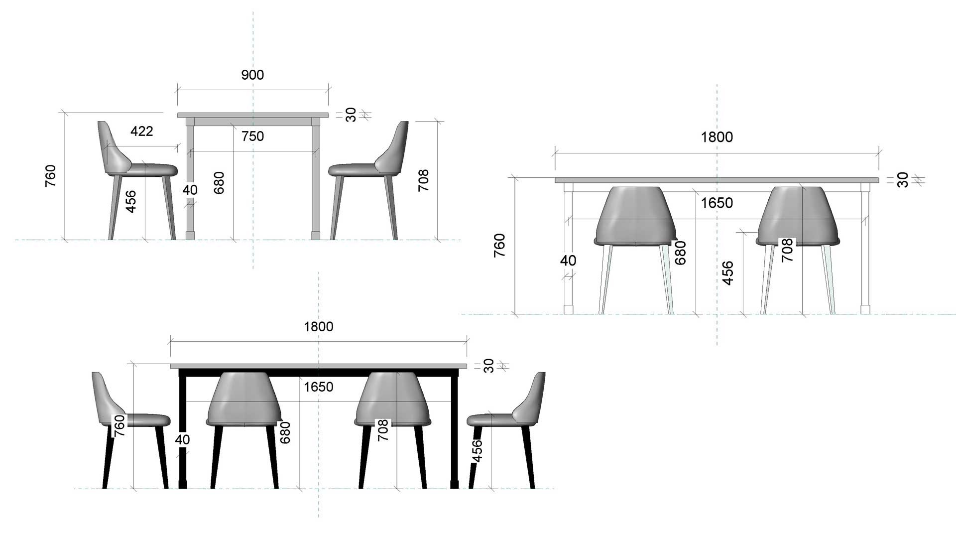 Parametric Revit Multiuse Table And Chair Configuration Setups Family ...