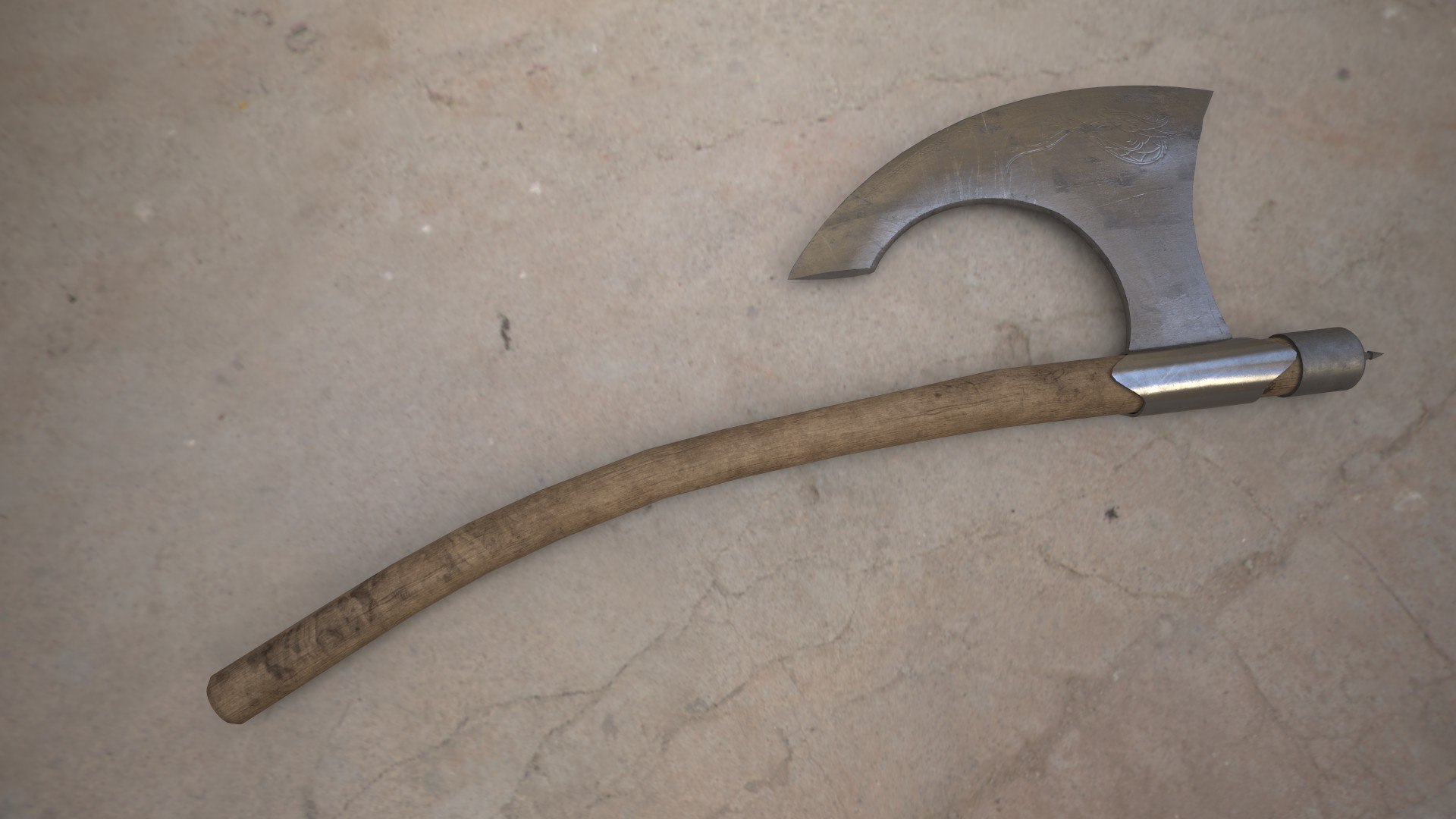 3d medieval viking axe