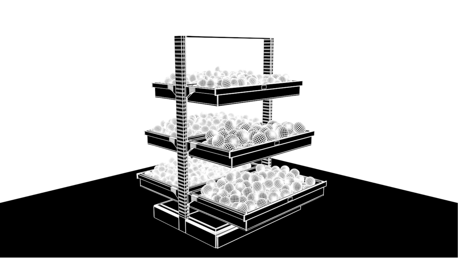 3D Model Supermarket Fruits Shelf - TurboSquid 2174330