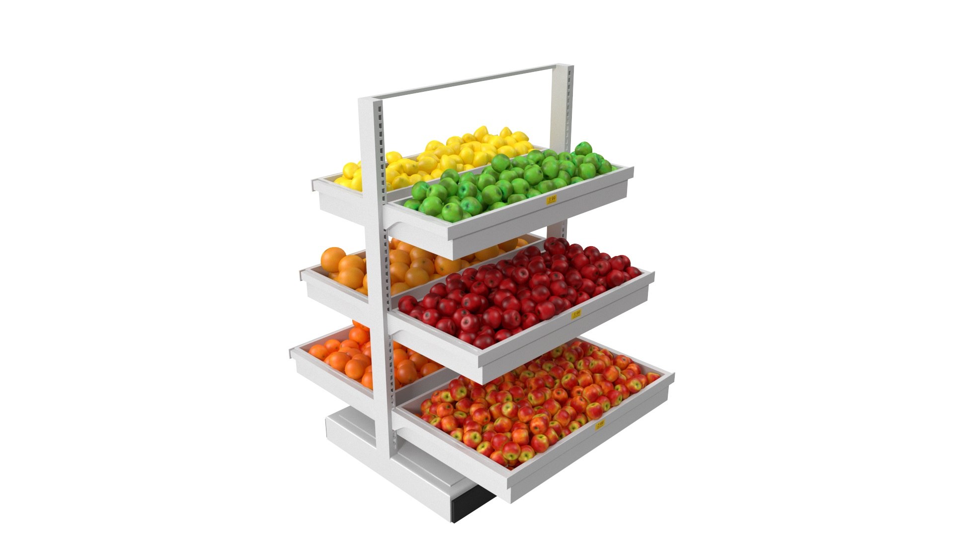 3D Model Supermarket Fruits Shelf - TurboSquid 2174330