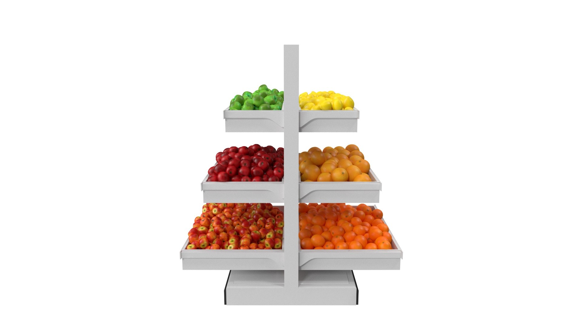 3D Model Supermarket Fruits Shelf - TurboSquid 2174330