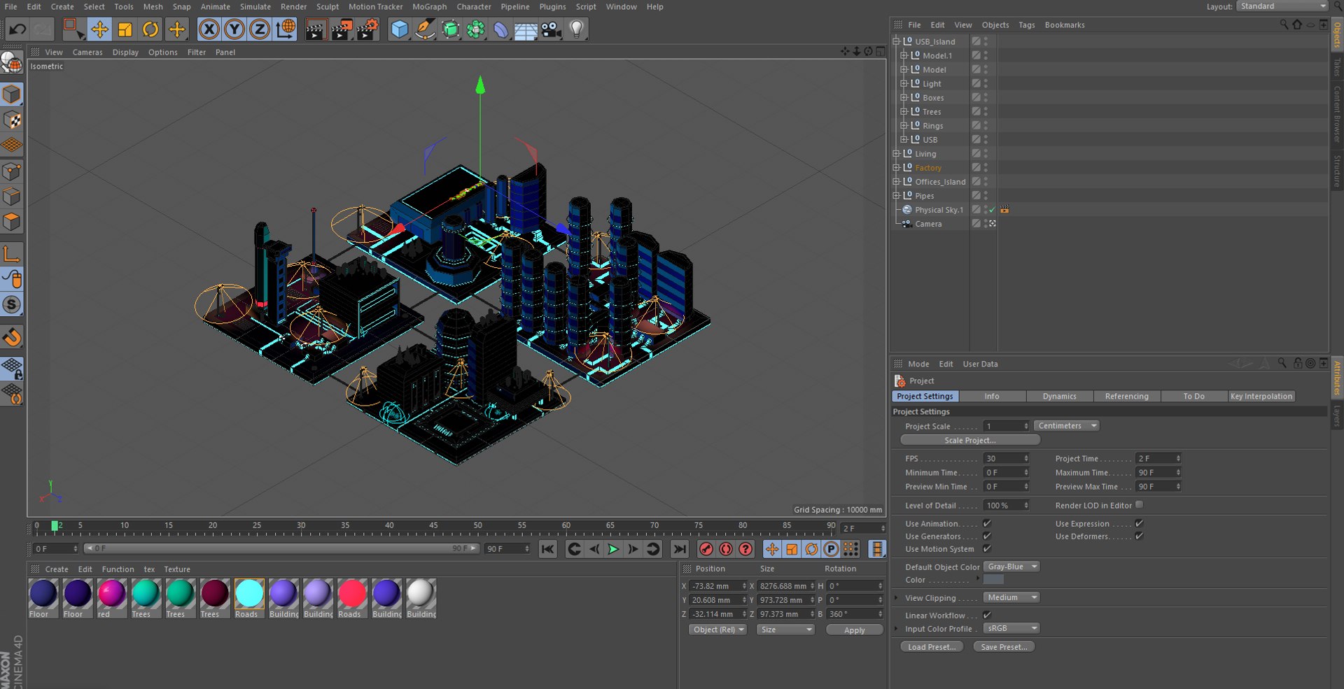Cartoon space city 3D - TurboSquid 1411816