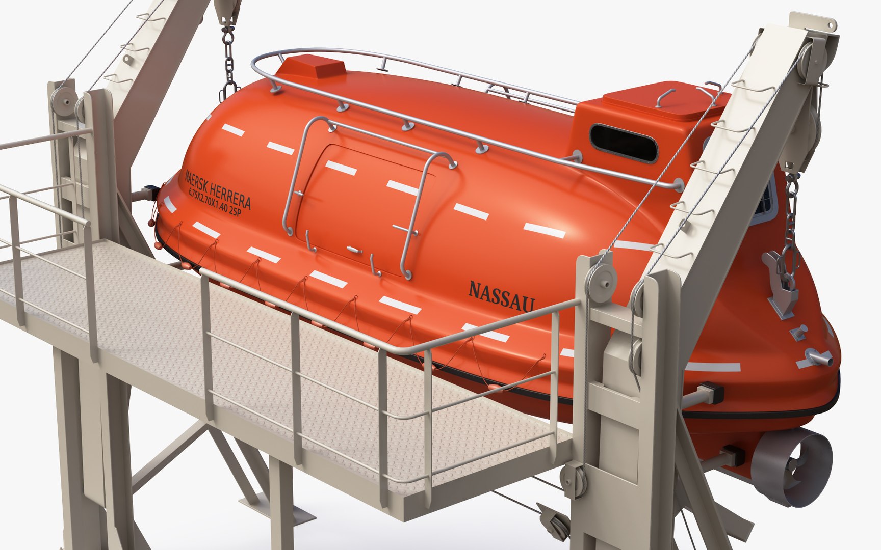 Enclosed Lifeboat V3 3D - TurboSquid 2010066