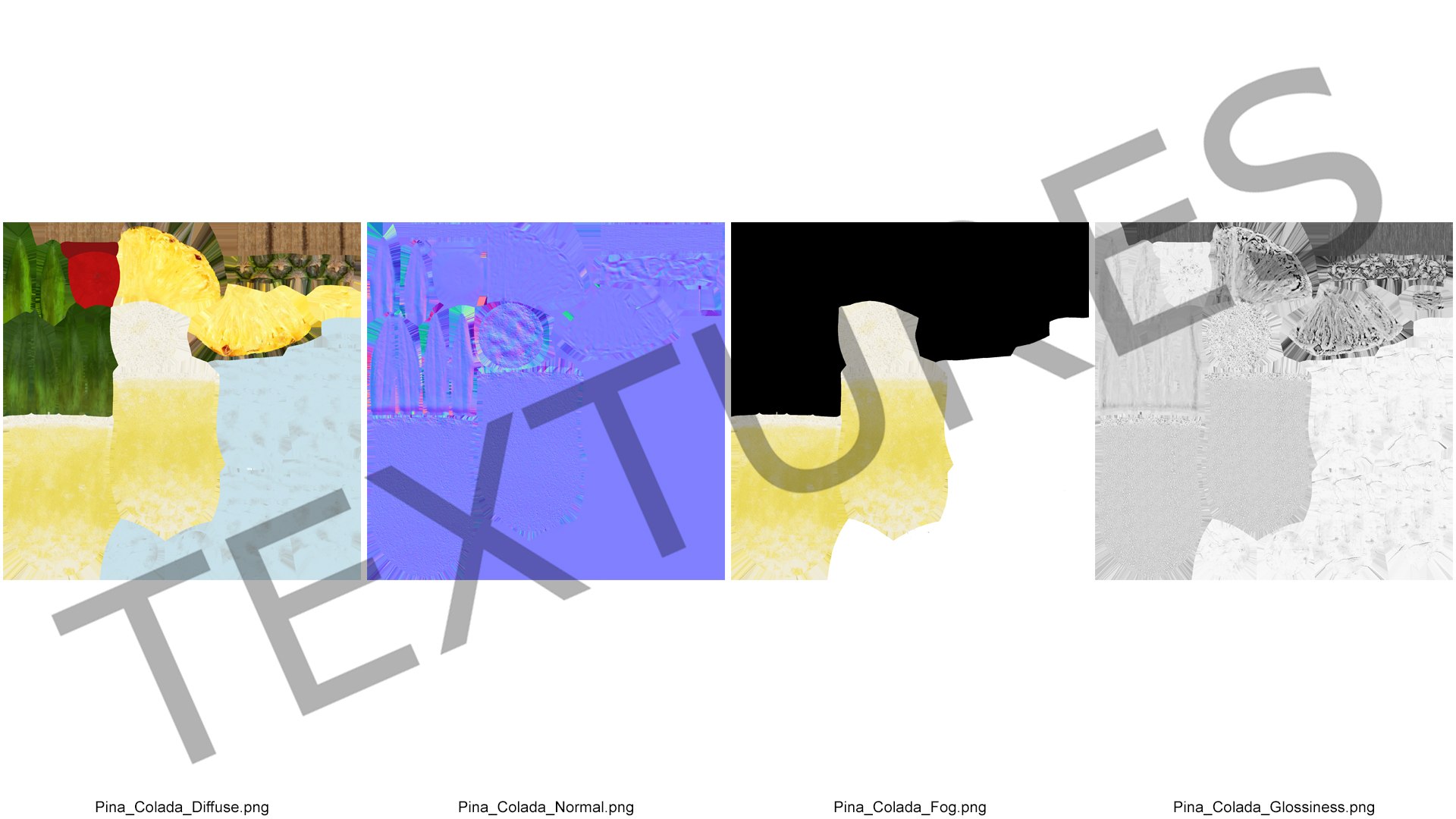 3D Pina Colada Cocktail with Straw - TurboSquid 2127811