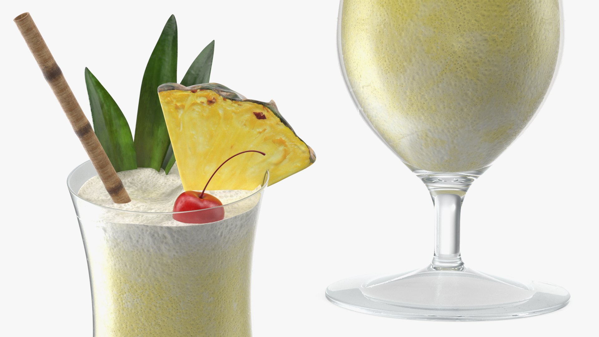 3D Pina Colada Cocktail with Straw - TurboSquid 2127811