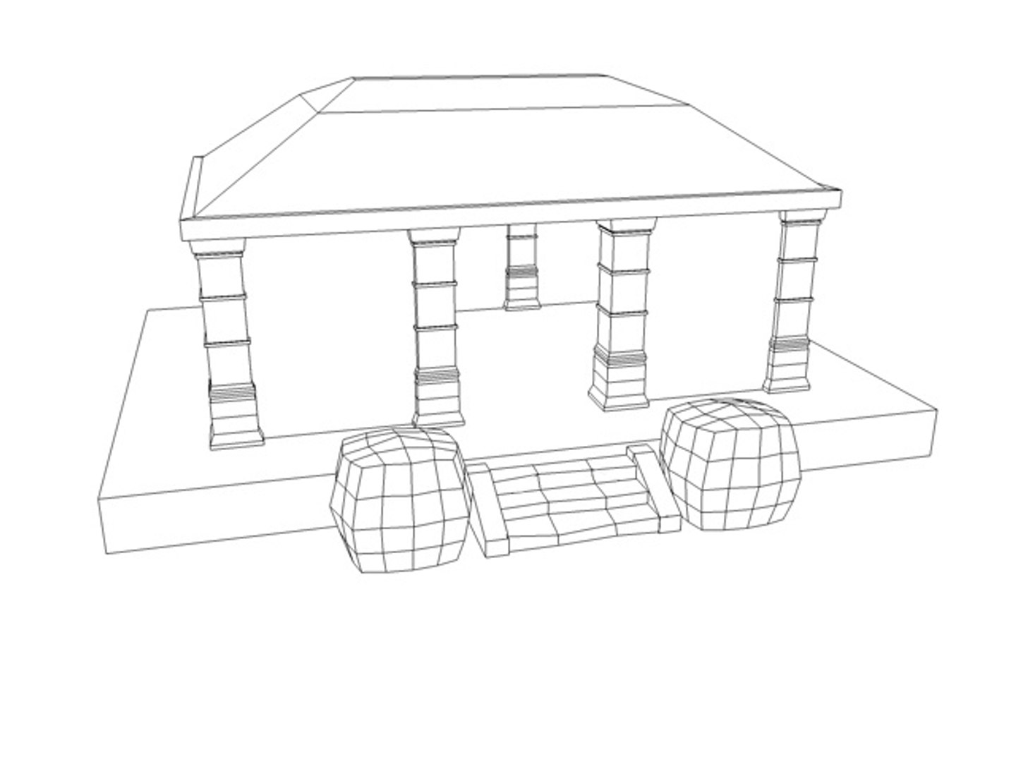 3d Model Ancient Stone Temple