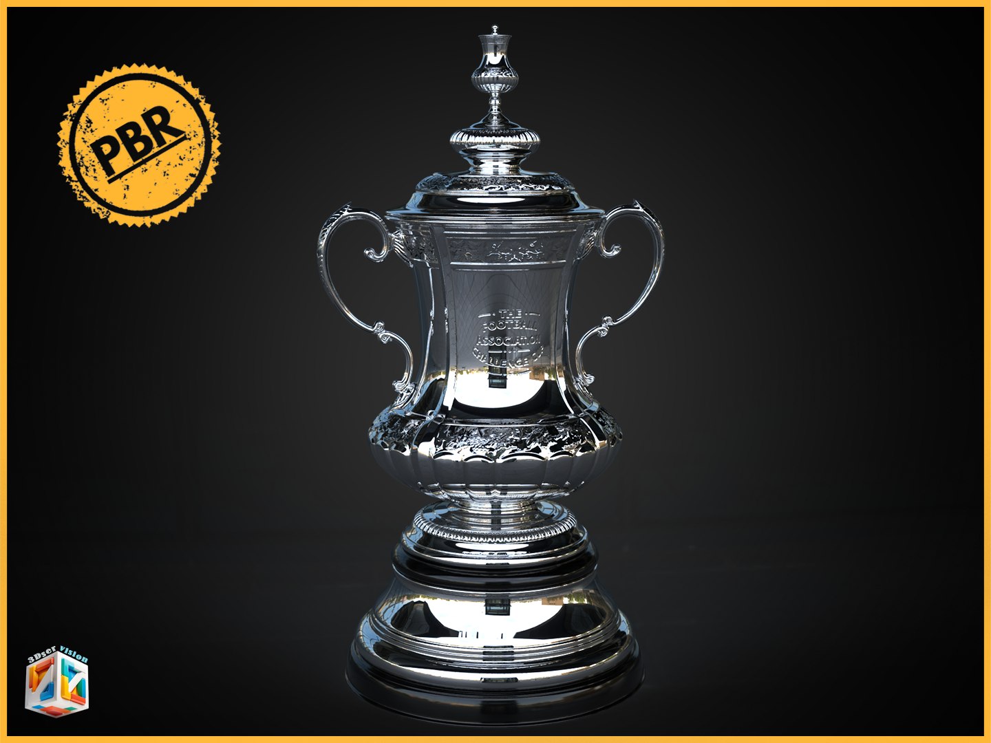 English FA Cup Trophy Football Award 3D Model - TurboSquid 2443547