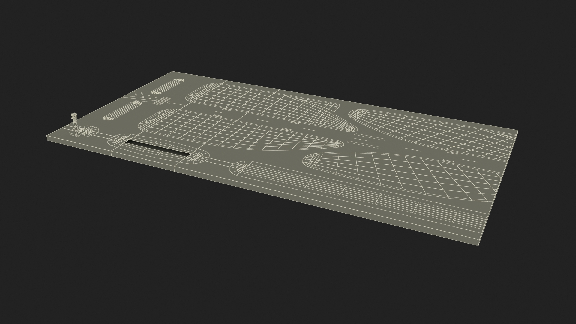 Runway And Airport Control Tower Model - TurboSquid 2317708