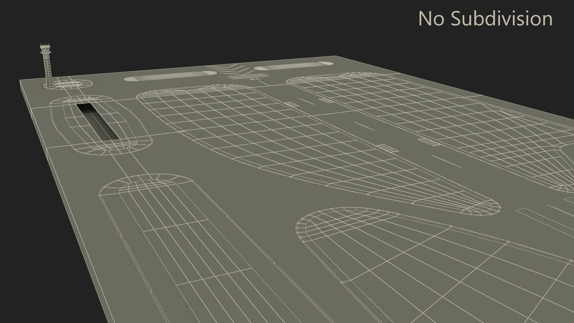 Runway And Airport Control Tower Model - TurboSquid 2317708