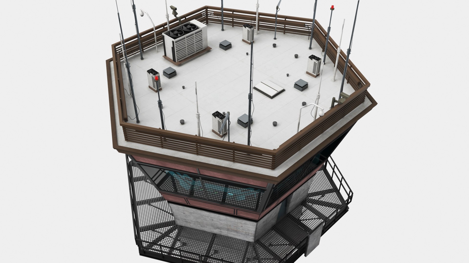 Runway And Airport Control Tower Model - TurboSquid 2317708
