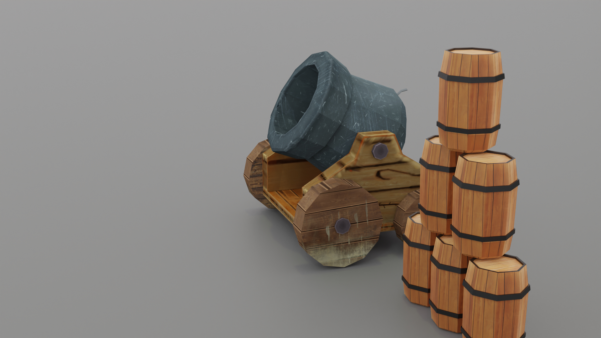 Free cannon low-poly 3D model - TurboSquid 1713475