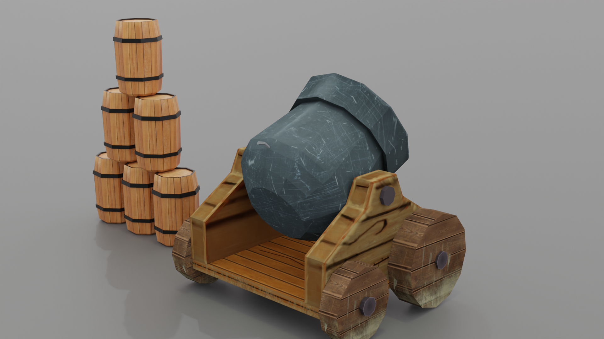 Free cannon low-poly 3D model - TurboSquid 1713475