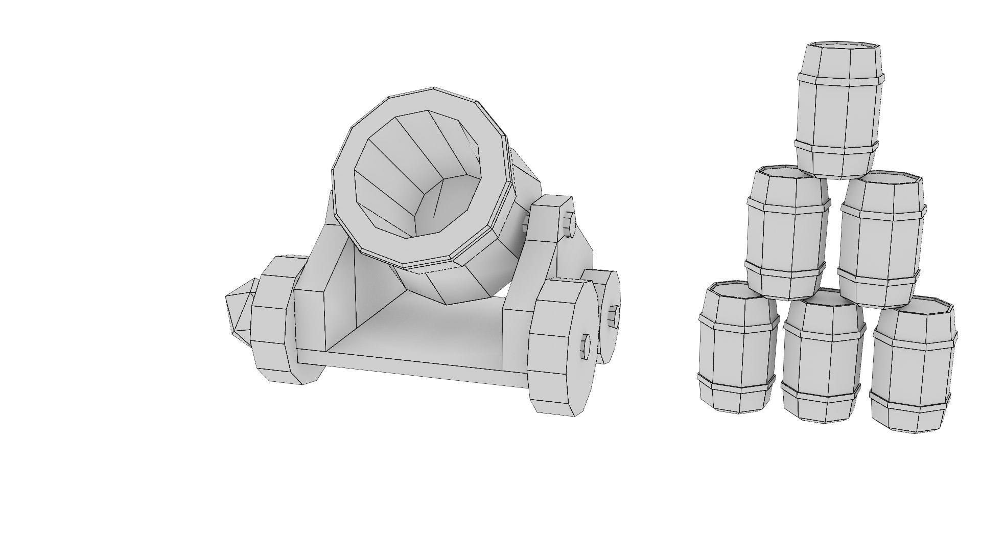Free Cannon Low-poly 3D Model - TurboSquid 1713475