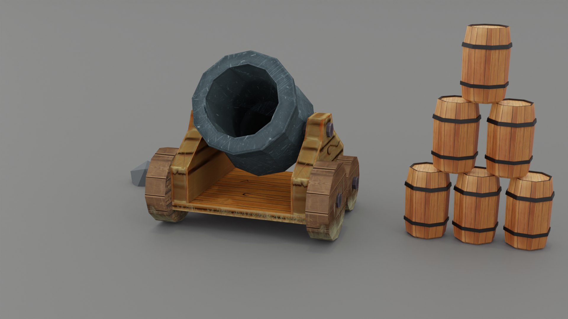 Free Cannon Low-poly 3D Model - TurboSquid 1713475