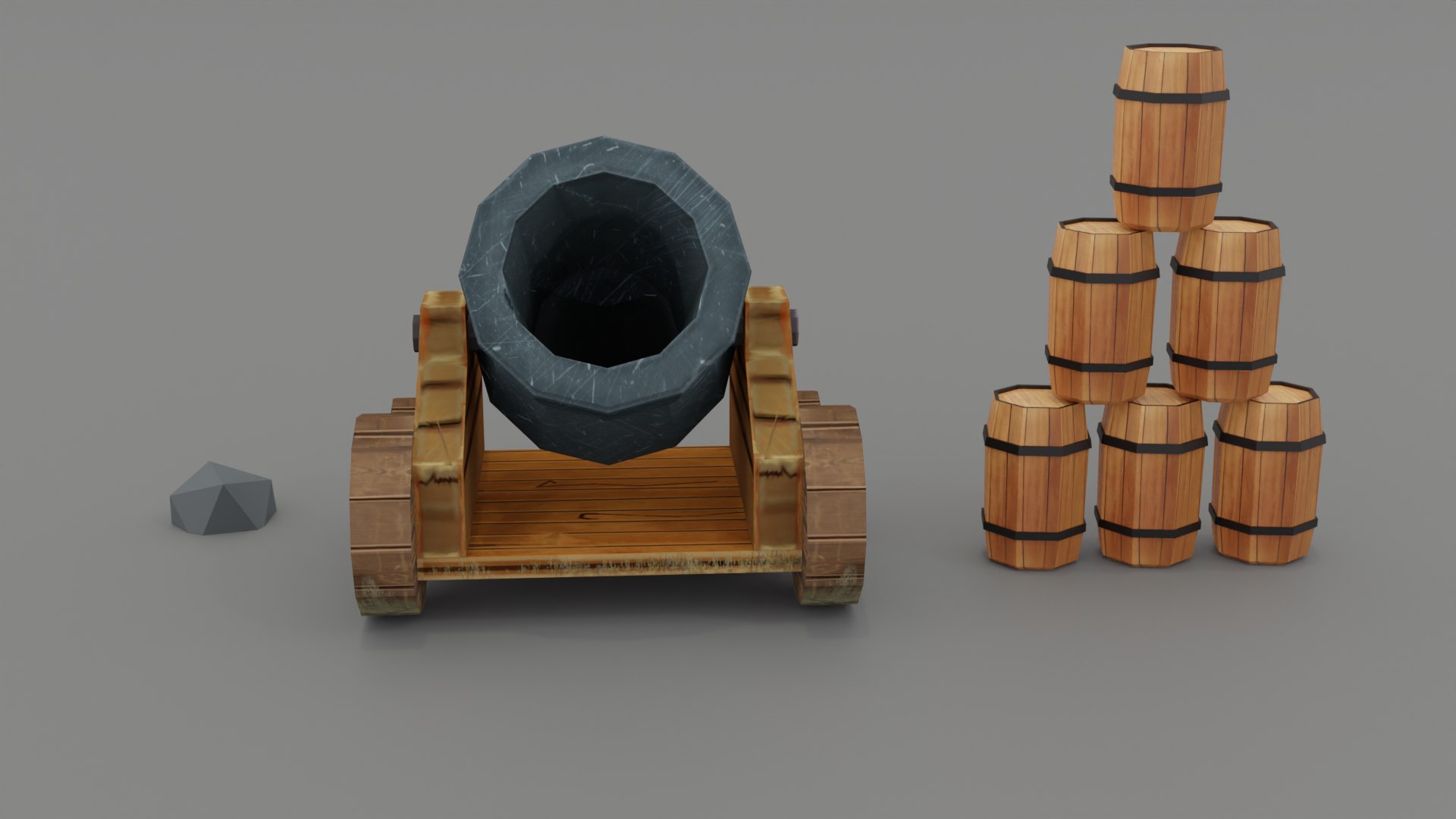 Free Cannon Low-poly 3D Model - TurboSquid 1713475