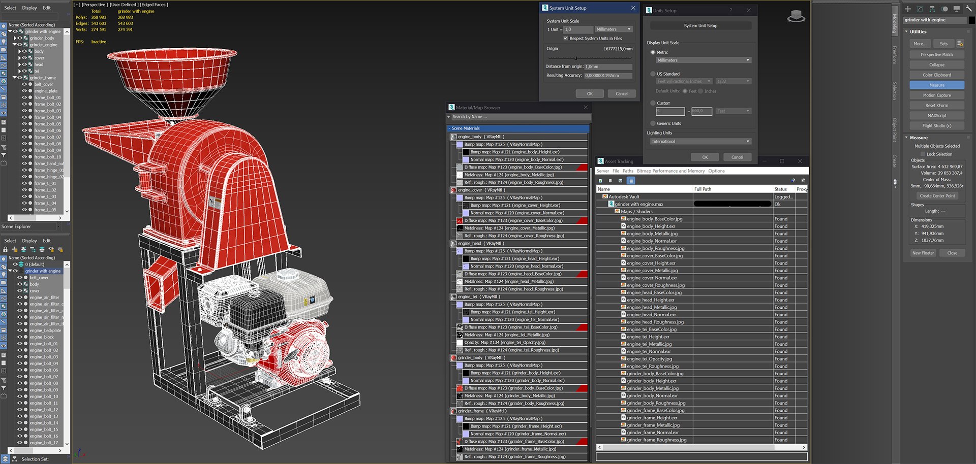 3D Grinder with Engine model - TurboSquid 2061722